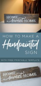 Rustic Handpainted Sign DIY - With Free Printable Stencil - Pjs and Paint