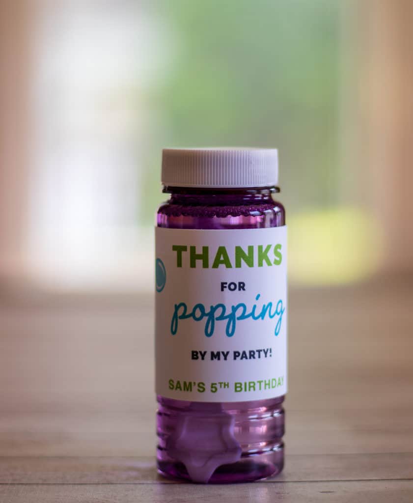 Bubble Party Favors | Free Printable Bubble Labels