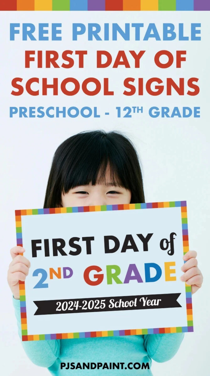 Free Printable First Day of School Signs | Preschool - 12th Grade