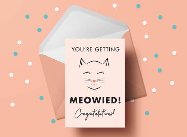 Engagement Card for Cat Lovers | Free Printable Card