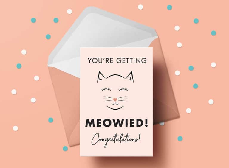 Engagement Card for Cat Lovers | Free Printable Card