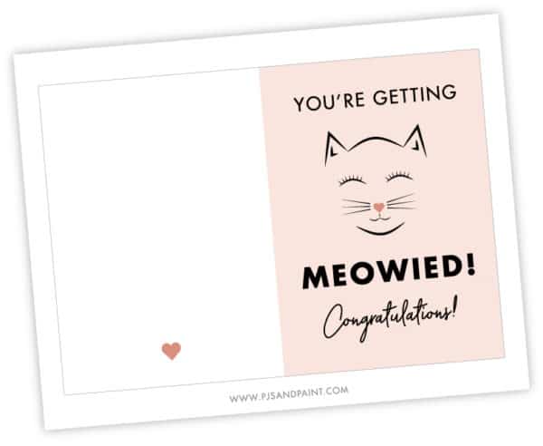 Engagement Card for Cat Lovers | Free Printable Card