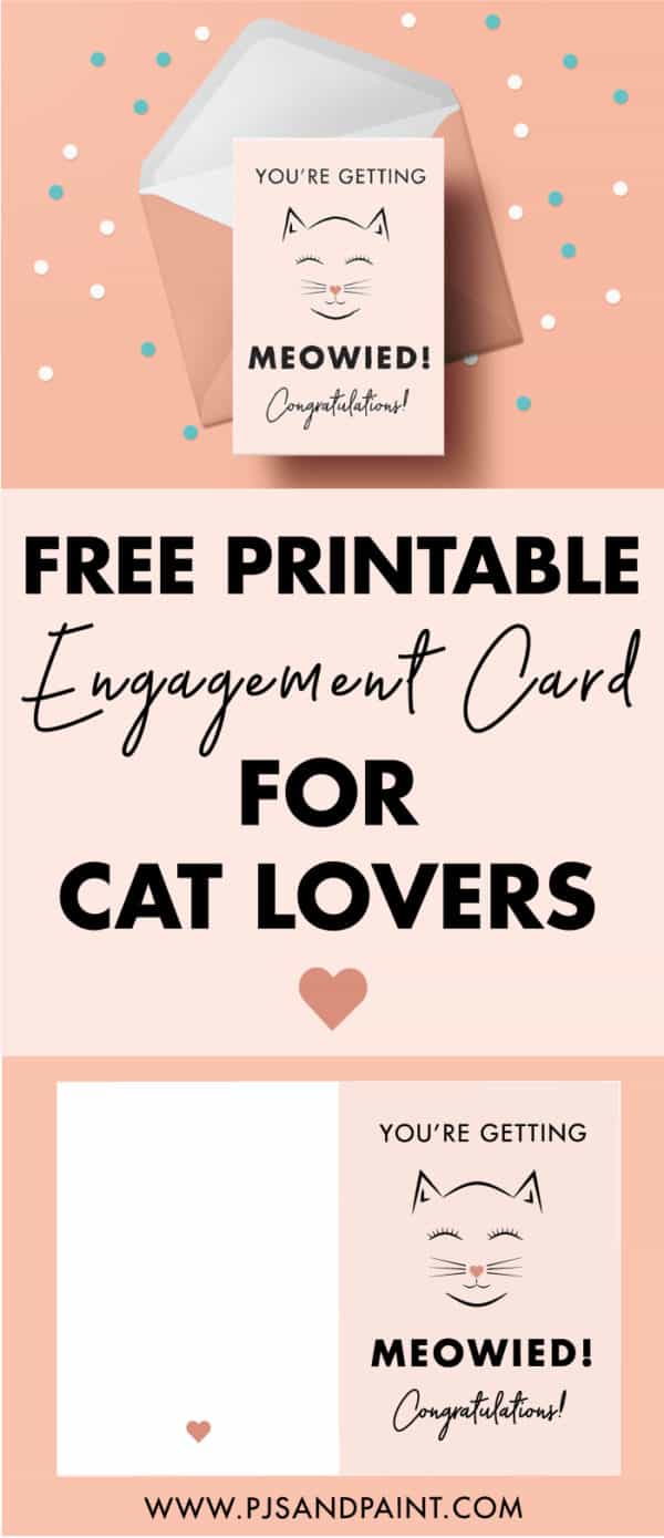 Engagement Card for Cat Lovers | Free Printable Card