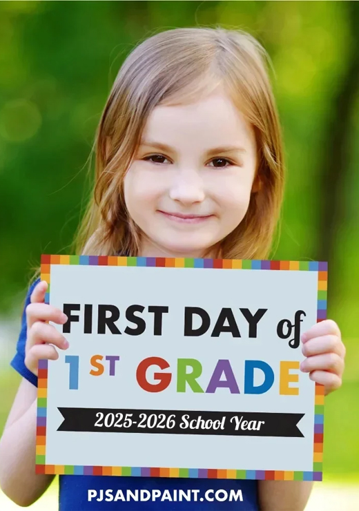 Free Printable First Day of School Signs | Preschool - 12th Grade