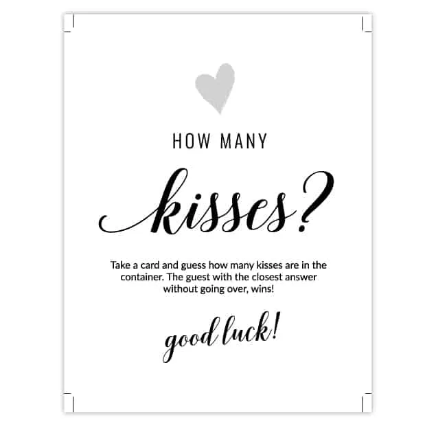 Free Template Guess How Many Kisses In The Jar Free Printable Luxurylip