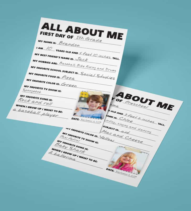 All About Me Back To School Printable | Free Download