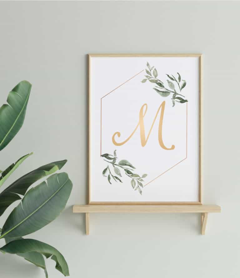 Free Printable Monogram Wall Art | DIY Home Decor