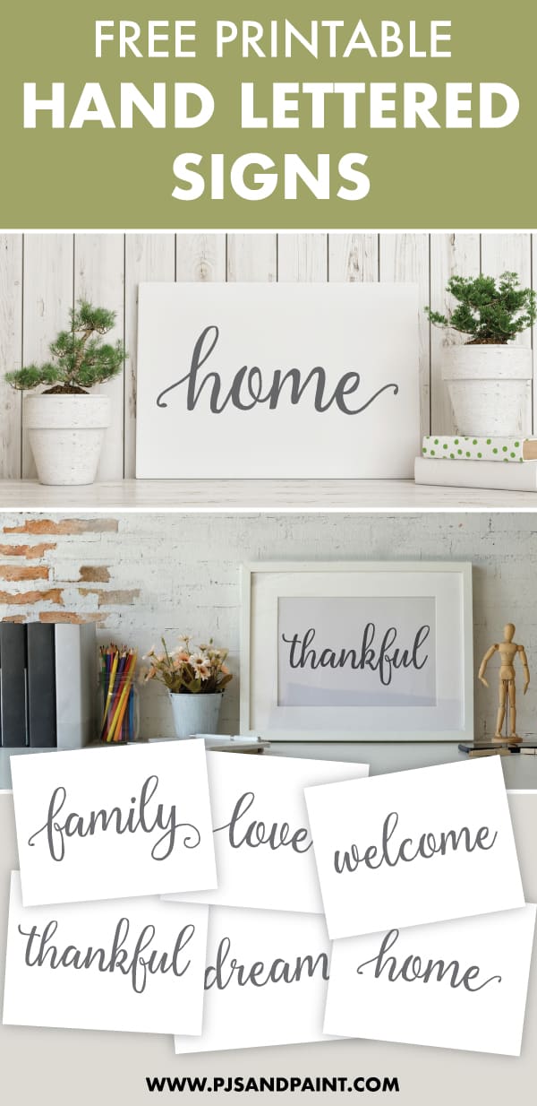 Free Hand Lettered Printable Signs | Instantly Download and Print