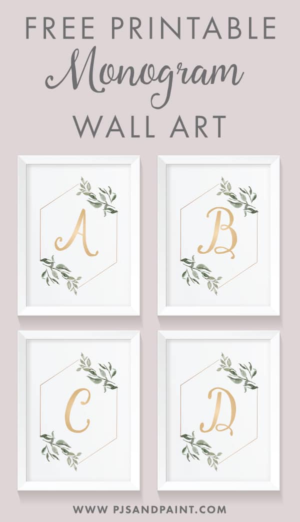 Free Printable Monogram Wall Art | DIY Home Decor