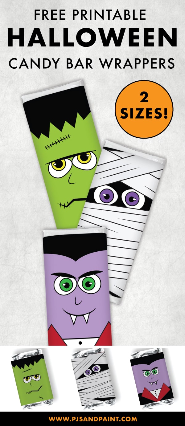 Craft Supplies Tools Packaging Wrapping Digital INSTANT DOWNLOAD Halloween Candy Bar 