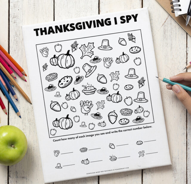 Thanksgiving I Spy Game | Free Printable Thanksgiving Activities