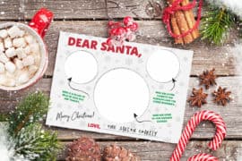 Dear Santa Cookies and Milk Free Printable Placemat - Pjs and Paint