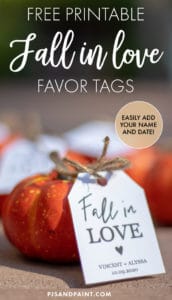 Fall in Love Printable Tags - Pumpkin Party Favors - Free Printable