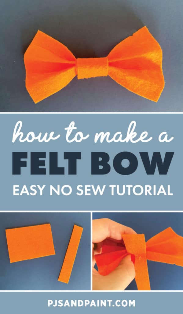 How to Make a Felt Bow - Easy No Sew Tutorial - Pjs and Paint