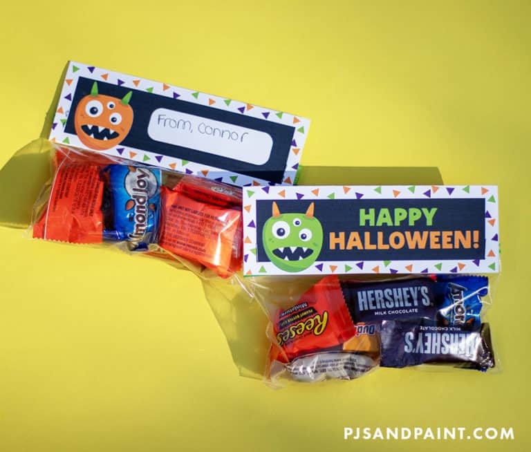 Halloween Treat Bag Toppers - Free Printable - Pjs and Paint