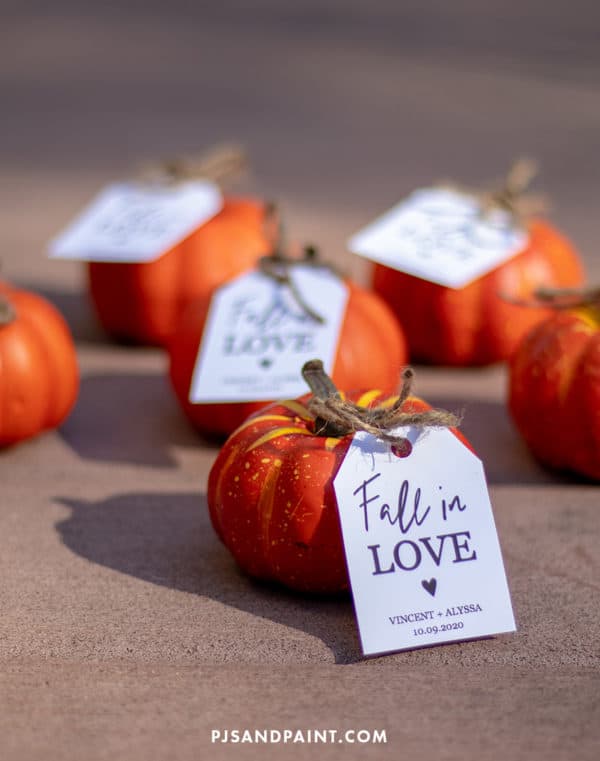 Fall in Love Printable Tags - Pumpkin Party Favors - Free Printable