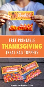 Thanksgiving Treat Bag Topers - Free Printable - Pjs and Paint