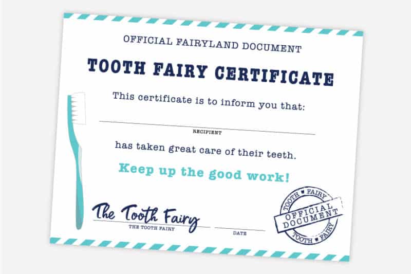 Free Printable Tooth Fairy Certificate Printable Blog