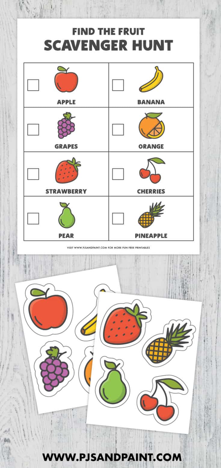 Free Printable I Spy Game - Food Themed I Spy - Pjs and Paint