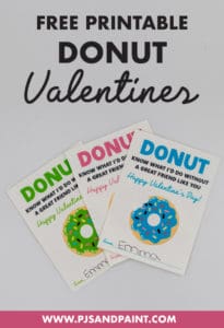 Donut Valentines – Free Printable Valentines for Kids - Pjs and Paint