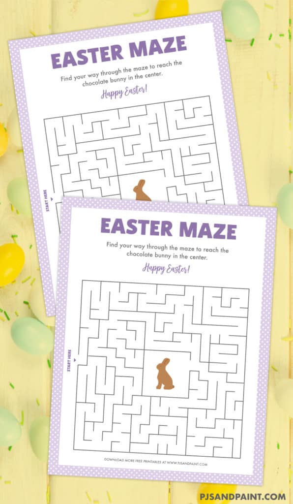 Free Printable Easter Maze - Easter Games and Activities - Pjs and Paint