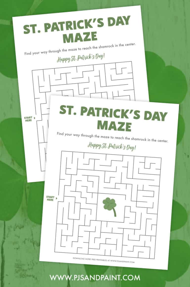 Free Printable St. Patrick's Day Maze - Pjs and Paint