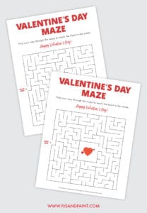 Free Printable Valentine's Day Maze - Pjs and Paint