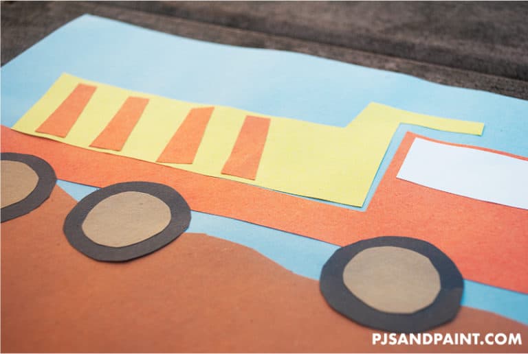 How to make a construction paper dump truck craft - Pjs and Paint