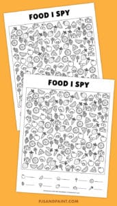Free Printable I Spy Game - Food Themed I Spy - Pjs and Paint