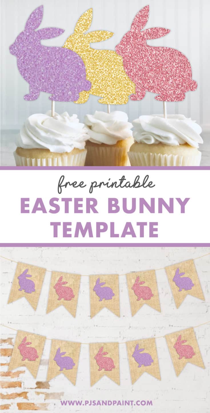 Easter Bunny Template - Free Printable Bunny Pattern - Pjs and Paint
