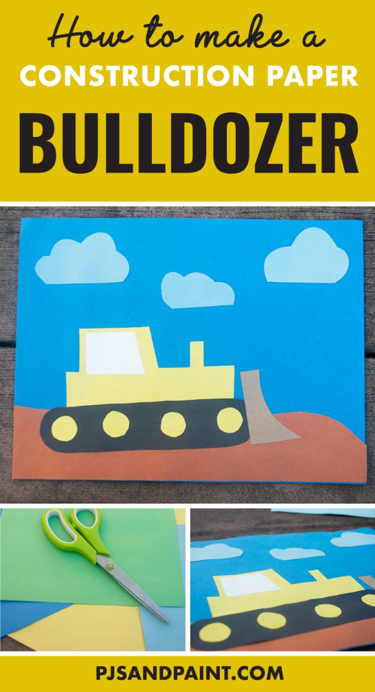 How to make a construction paper bulldozer craft - Pjs and Paint