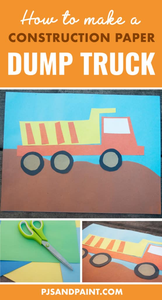 How to make a construction paper dump truck craft - Pjs and Paint