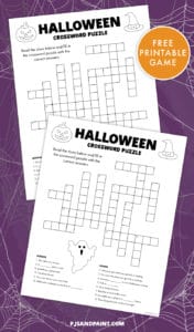 Free Printable Halloween Crossword Puzzle - Pjs and Paint