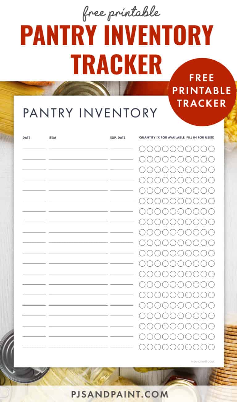 Free Printable Pantry Inventory Tracker - Pjs and Paint