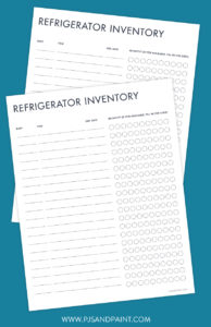 Free Printable Refrigerator Inventory Tracker - Pjs and Paint