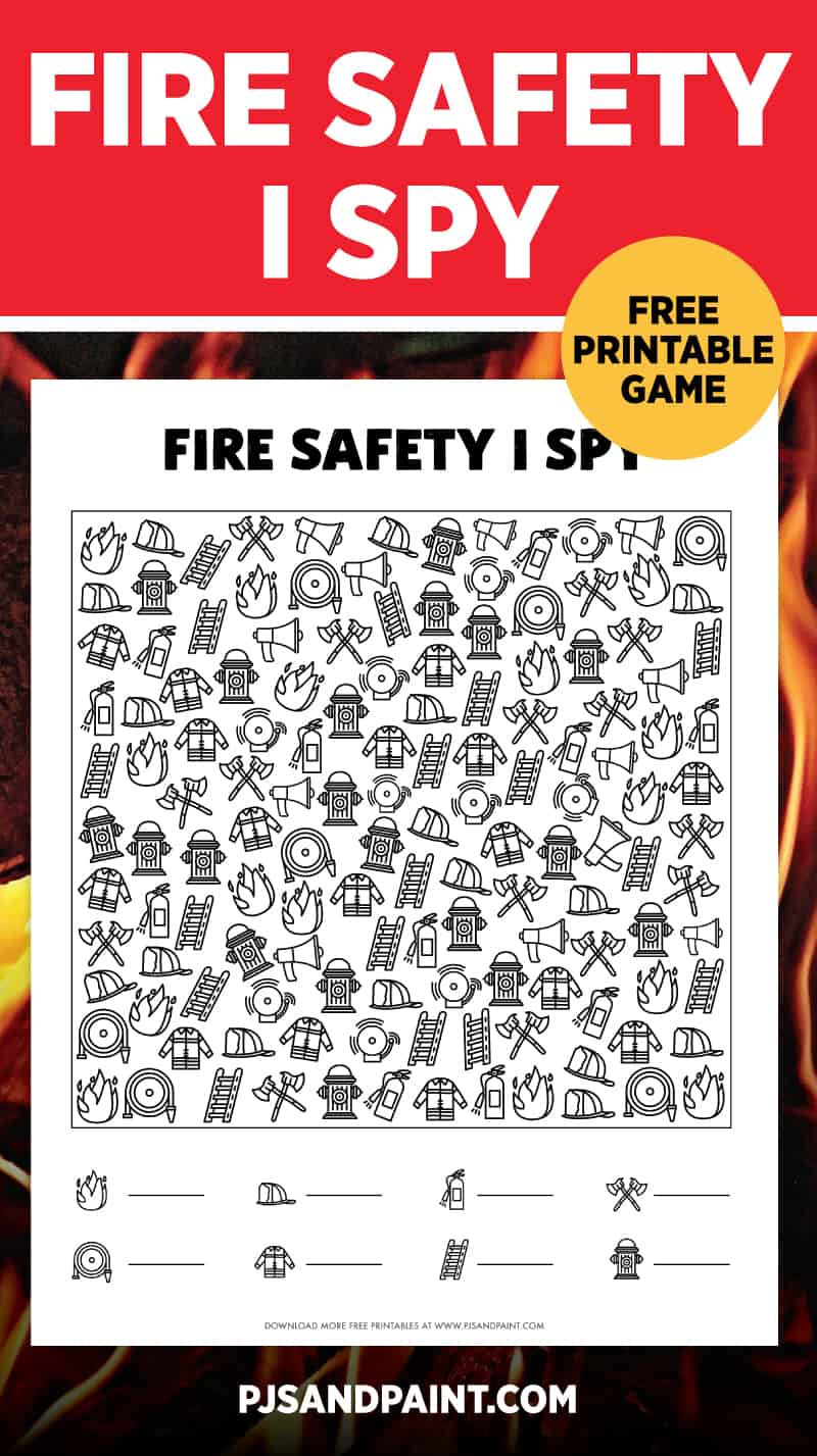 Fire Safety I Spy Free Printable I Spy Games Pjs And Paint 