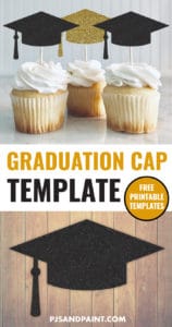 Free printable graduation cap template - 2 sizes - Pjs and Paint
