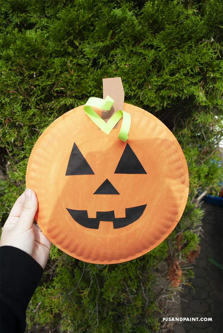 Paper Plate Pumpkin Craft | Halloween Paper Plate Crafts - Pjs and Paint