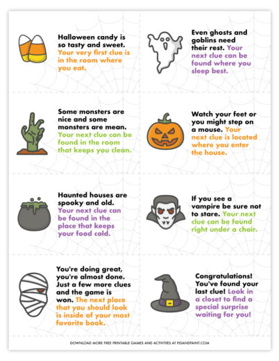 45 Free Printable Halloween Games and Activities - Pjs and Paint