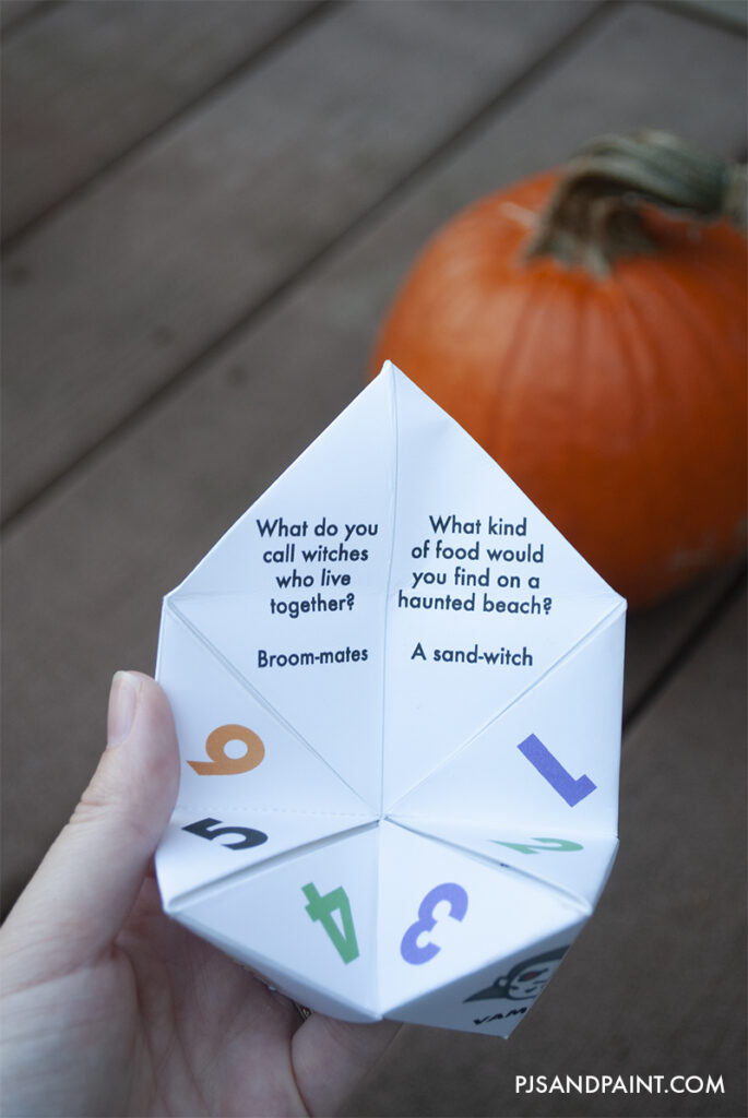 Halloween Joke Cootie Catcher - Free Printable - Pjs and Paint