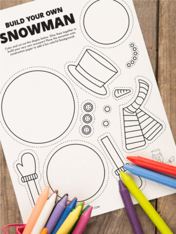 build a snowman free printable Archives - Pjs and Paint