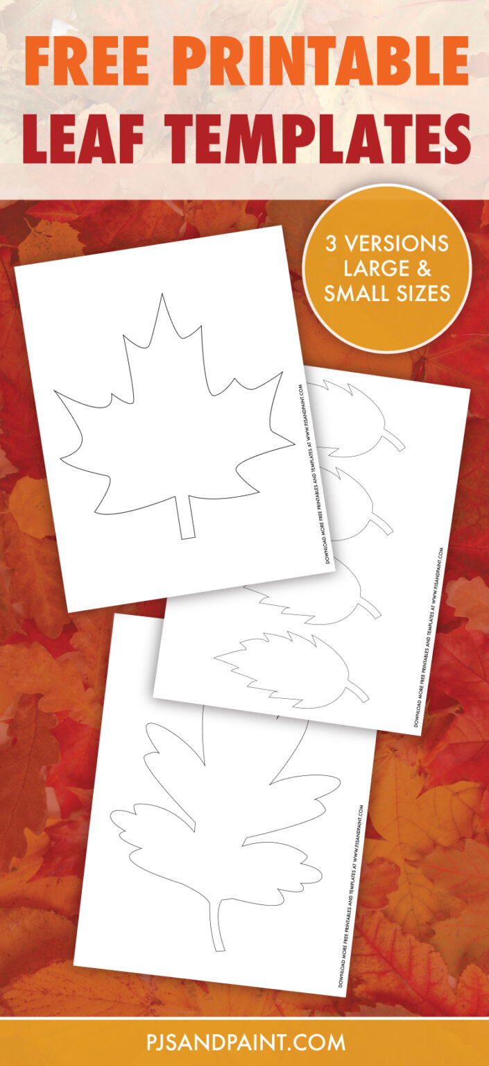 Free Printable Leaf Template - 3 Versions, 2 Sizes Each - Pjs and Paint