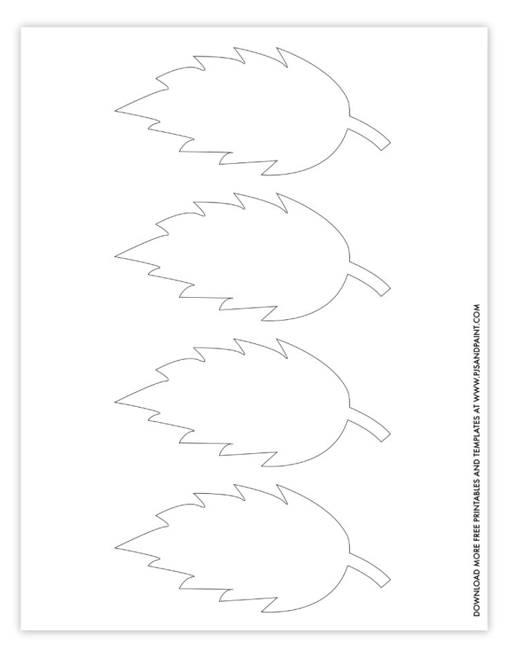 Free Printable Leaf Template - 3 Versions, 2 Sizes Each - Pjs and Paint