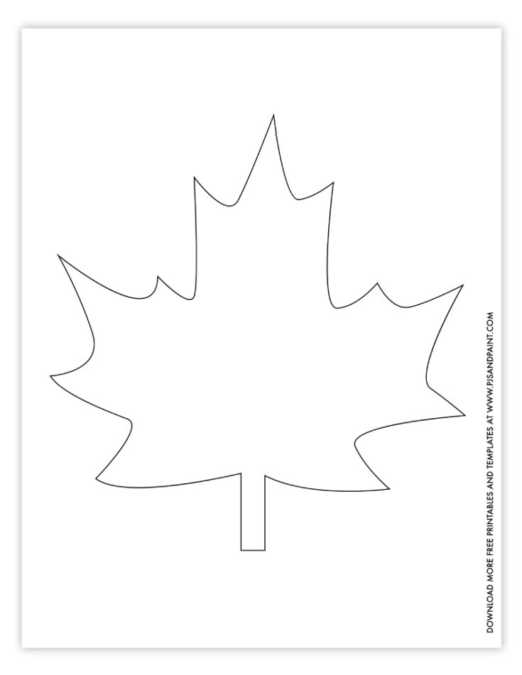 Free Printable Leaf Template - 3 Versions, 2 Sizes Each - Pjs and Paint