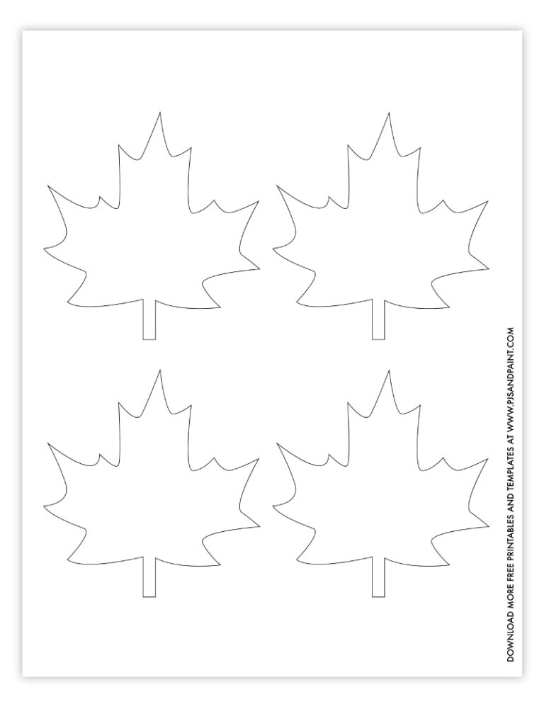 Free Printable Leaf Template - 3 Versions, 2 Sizes Each - Pjs and Paint