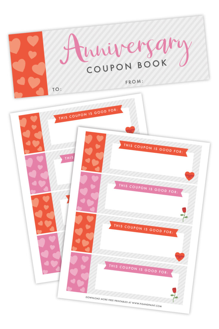 Free Printable Anniversary Coupon Book - Pjs and Paint