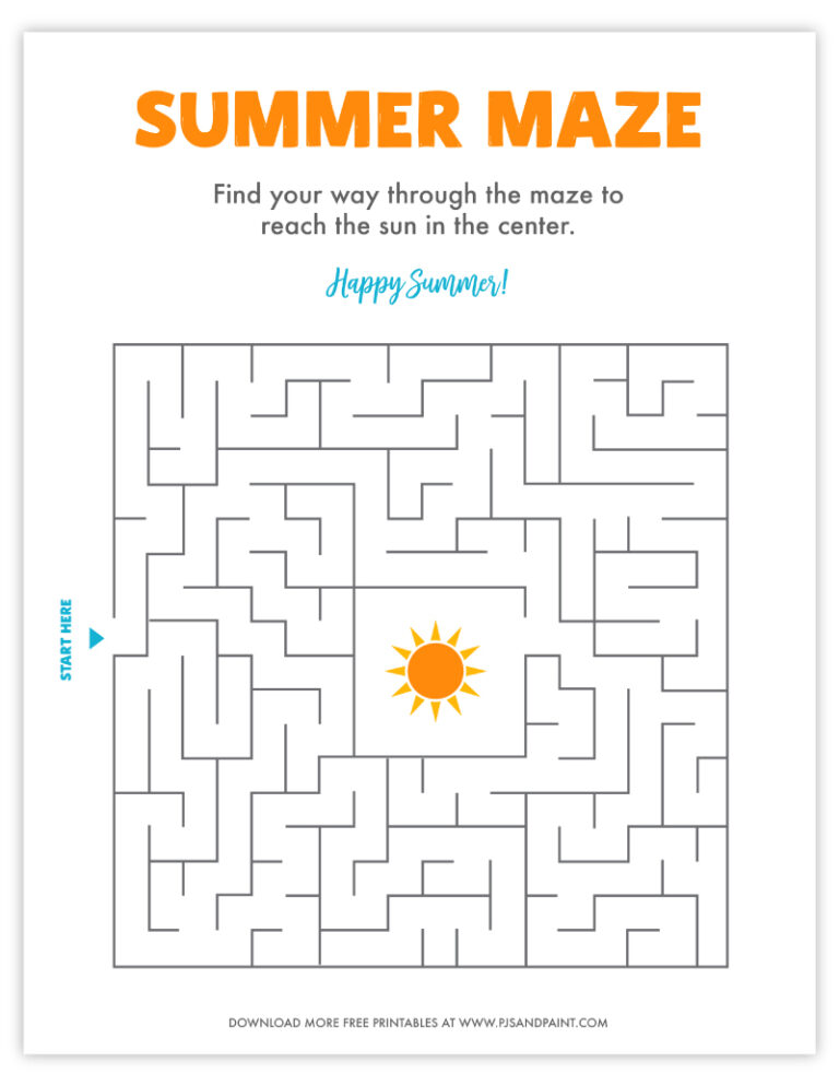 13 Free Printable Summer Games and Activities - Pjs and Paint