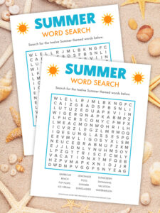 free printable summer word search Archives - Pjs and Paint