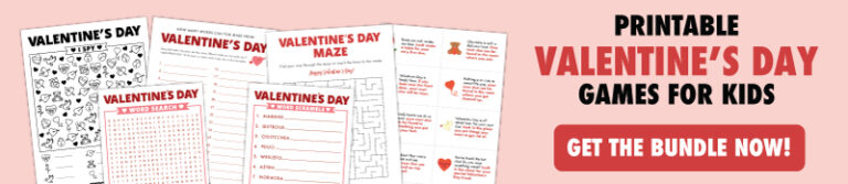 Printable Valentine's Day Printable Game Bundle for Kids - Pjs and Paint