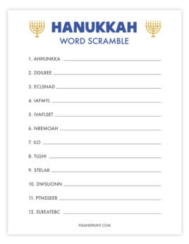 8 Free Printable Hanukkah Games and Activities - Pjs and Paint